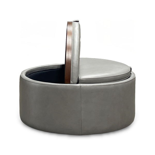 Montana Leather Storage Ottoman - Furniture Fair